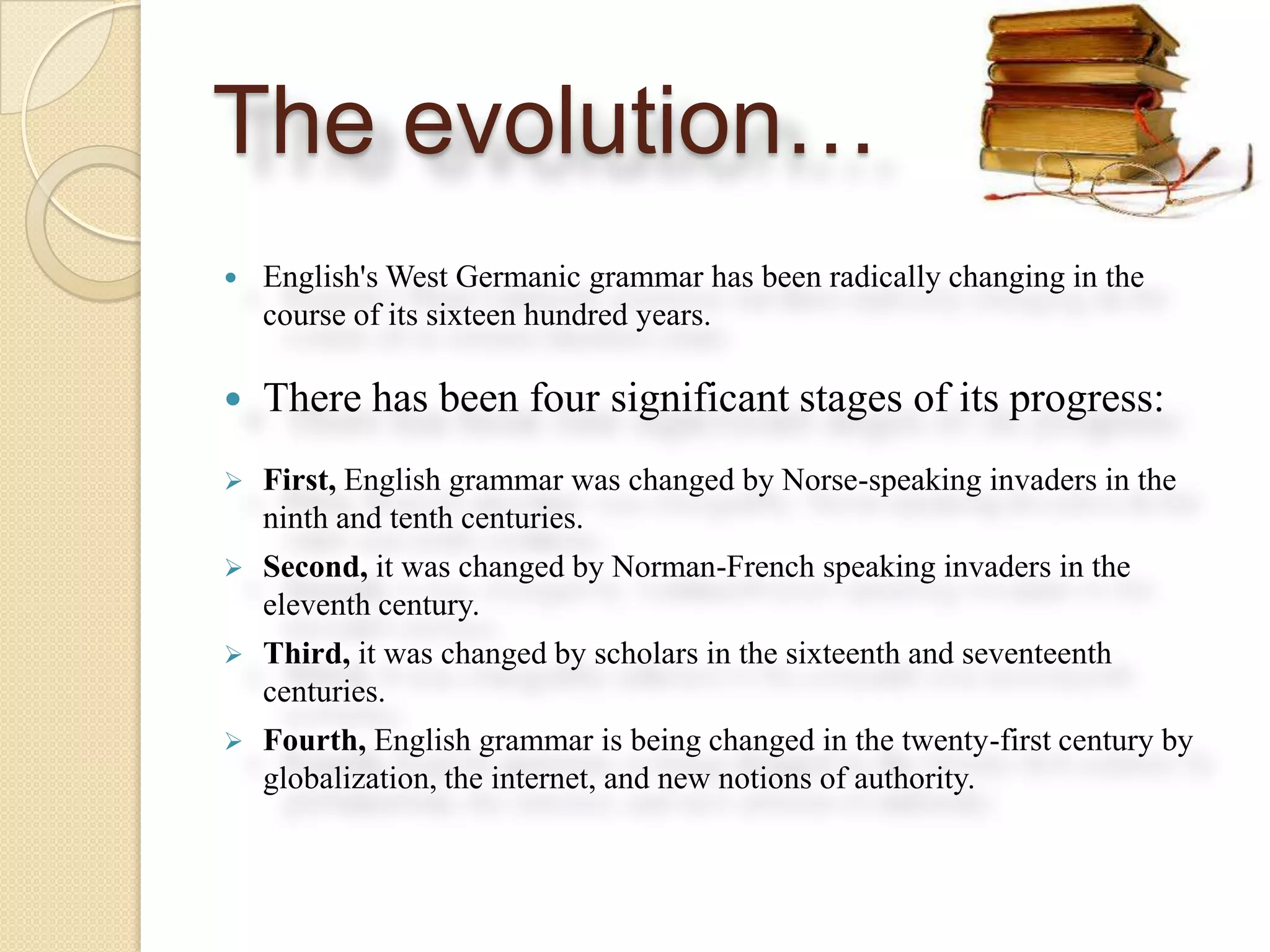 The development of english grammar | PPTX | Genealogy and Ancestry ...
