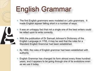 The development of english grammar | PPTX | Genealogy and Ancestry ...