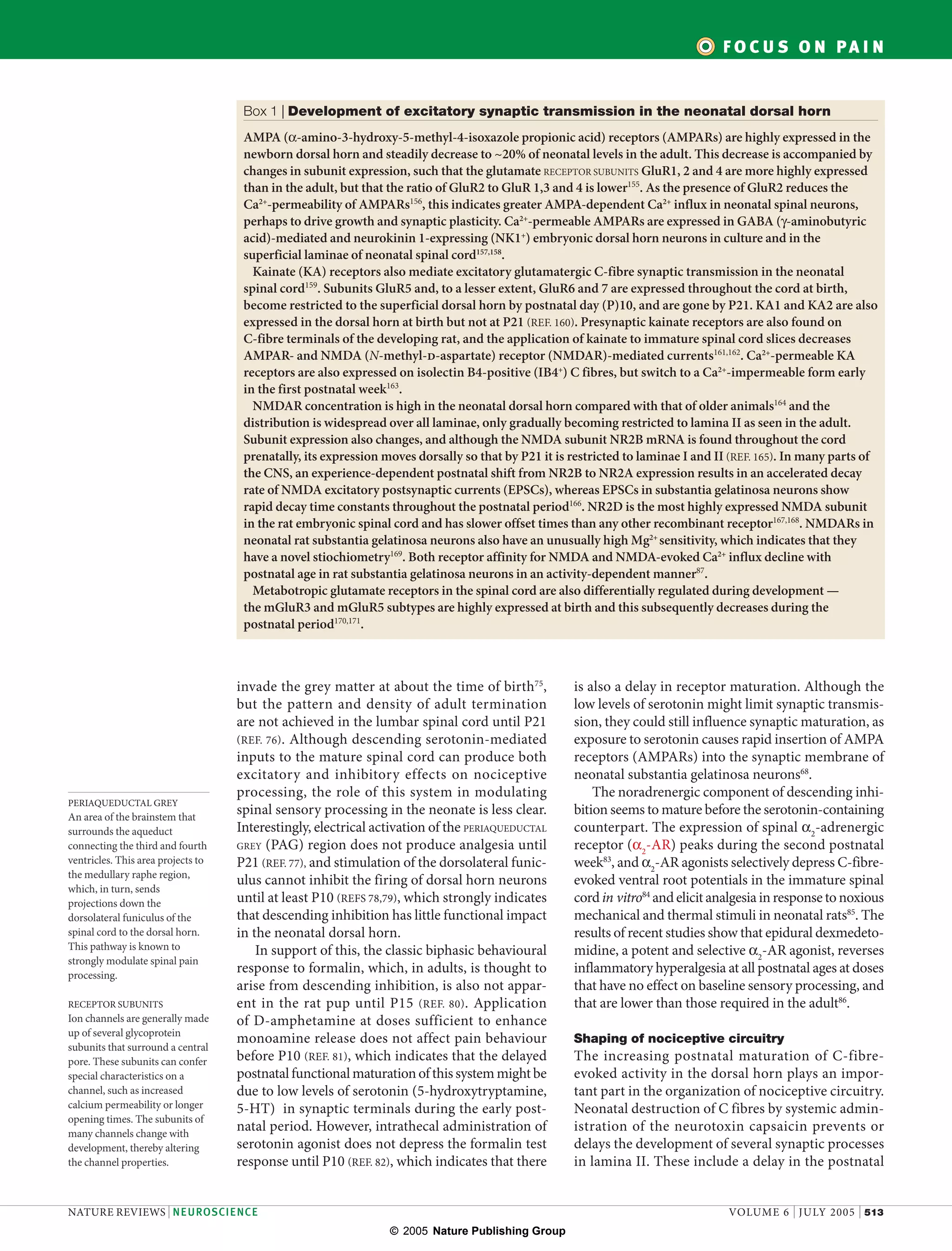 The development of nociceptive circuits | PDF