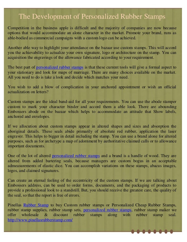 The development of personalized rubber stamps