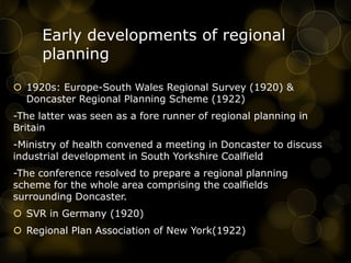THE DEVELOPMENT OF REGIONAL PLANNING | PPT