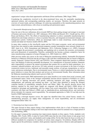 The development of sustainable manufacturing practices and sustainable performance in malaysian ...