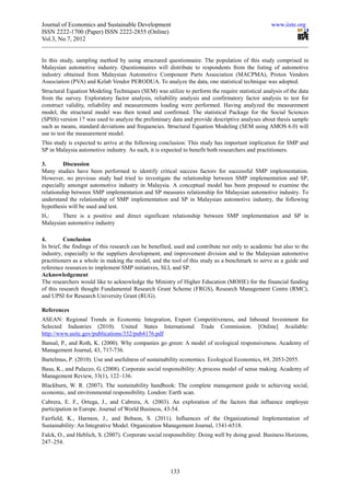 The development of sustainable manufacturing practices and sustainable performance in malaysian ...