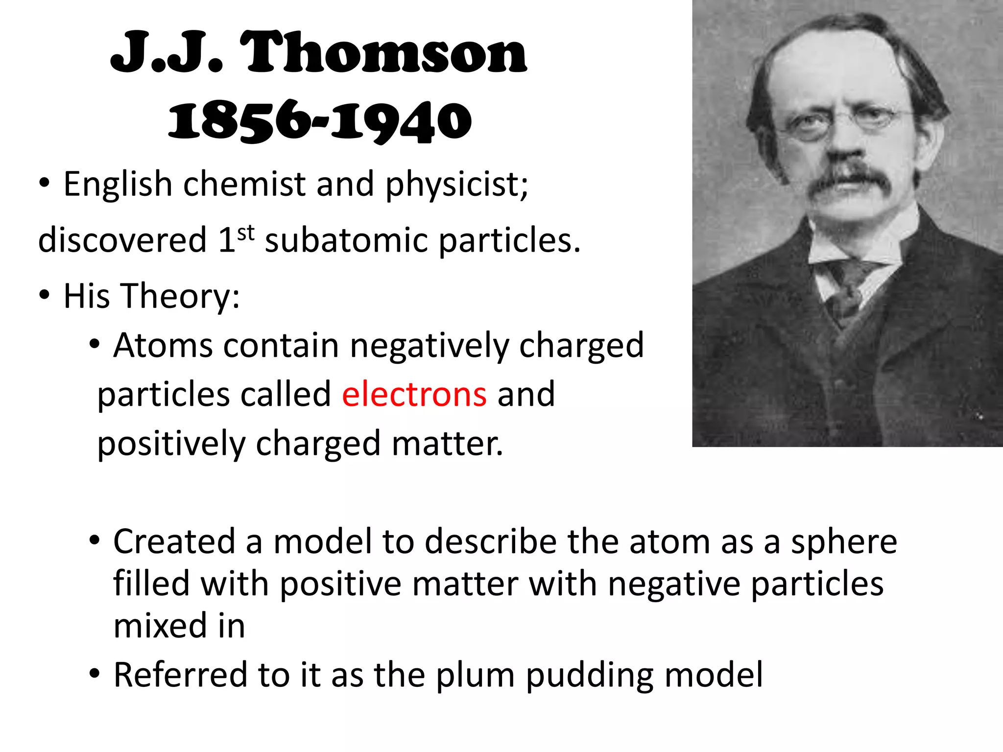The development of the atomic theory | PPTX