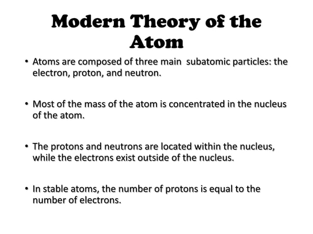 The development of the atomic theory | PPTX