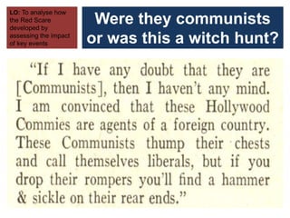 The Development of the Red Scare | PPTX