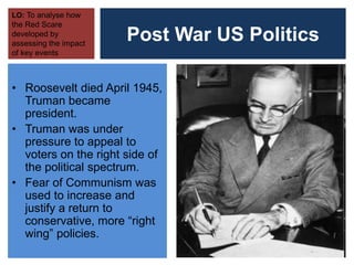 The Development of the Red Scare | PPTX