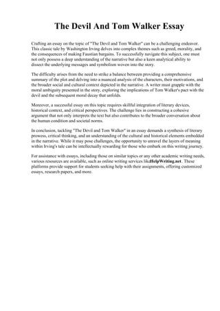 The Devil And Tom Walker Essay.pdf