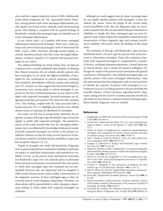 The Diagnostic Accuracy of Kernig’s Sign, Brudzinski’s Sign, and Nuchal ...