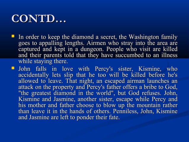 The diamond as big as the ritz | PPT