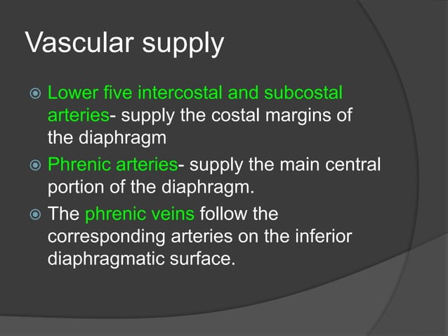 The diaphragm anatomy & embryology | PPTX