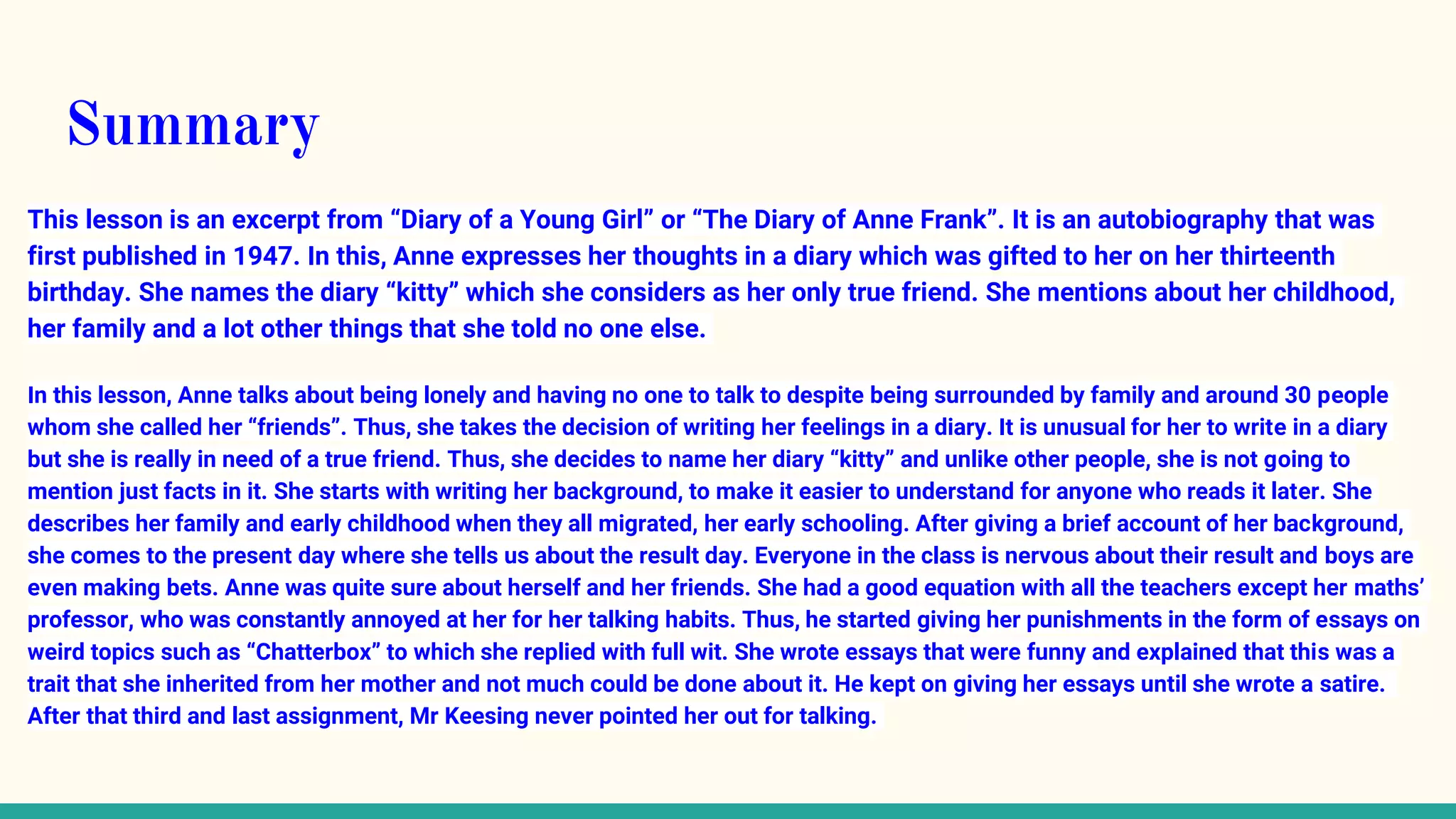 The Diary of Anne Frank | PPTX