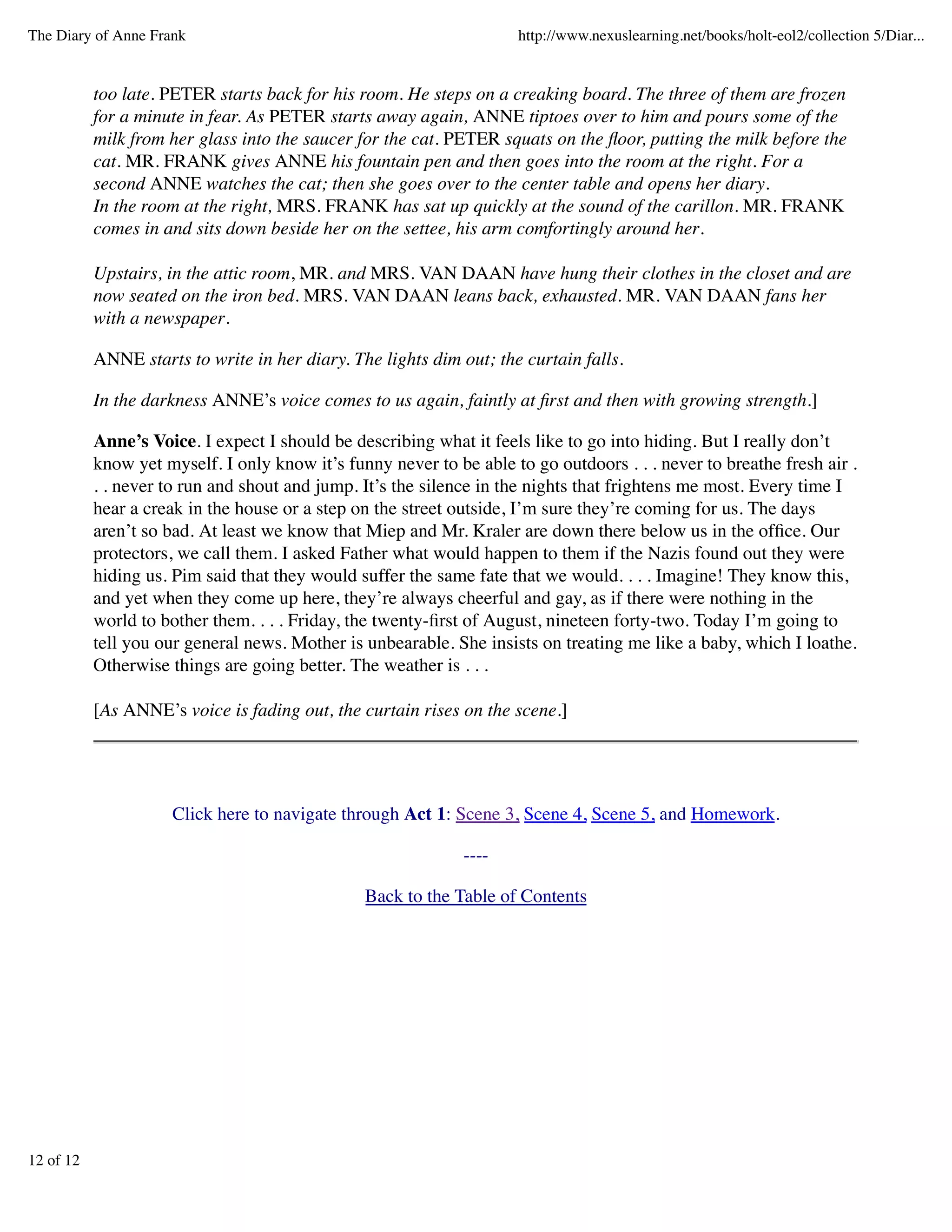 The diary of anne frank act 1 scene 1 3 | PDF | Women\'s Outerwear ...