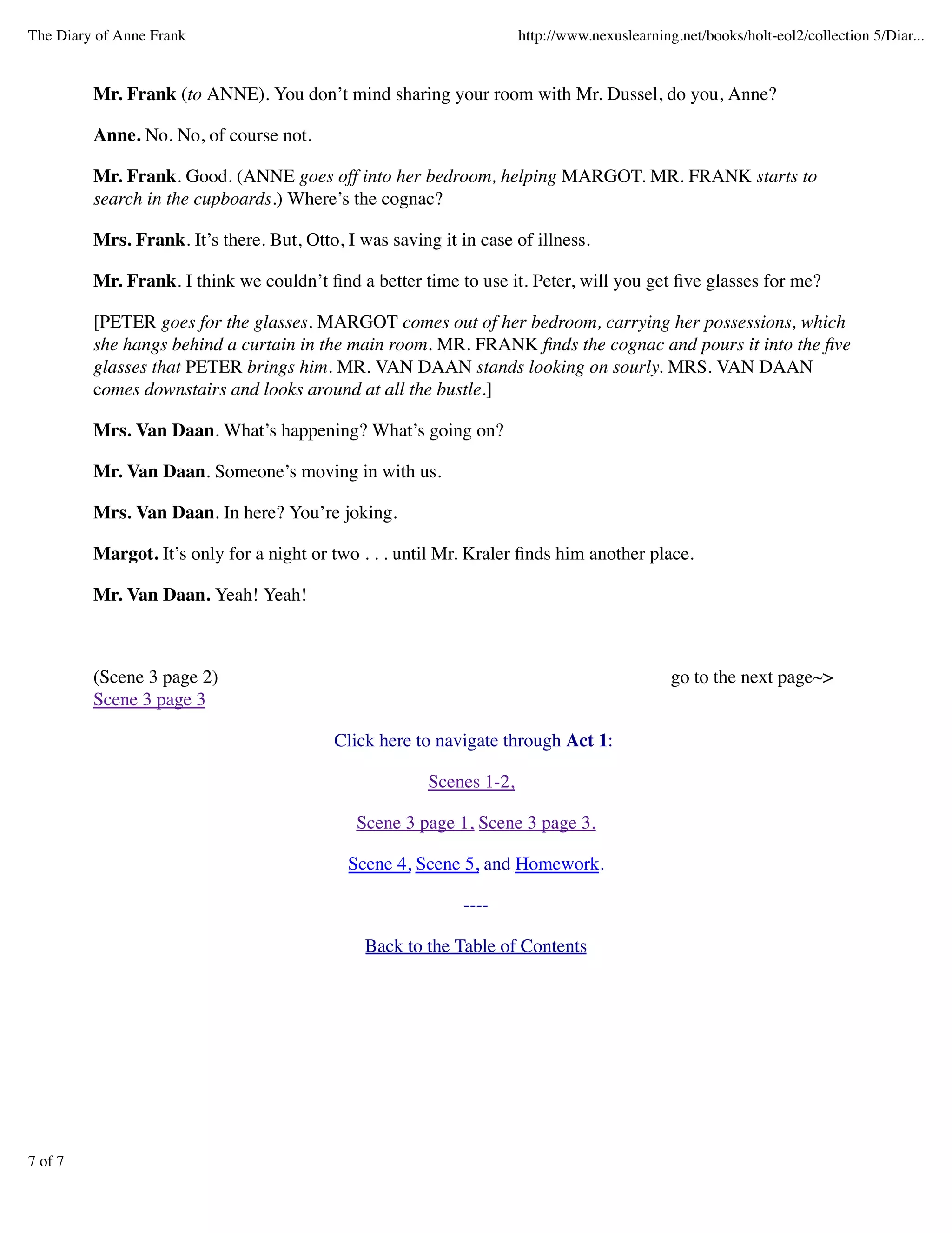 The diary of anne frank act 1 scene 1 3 | PDF