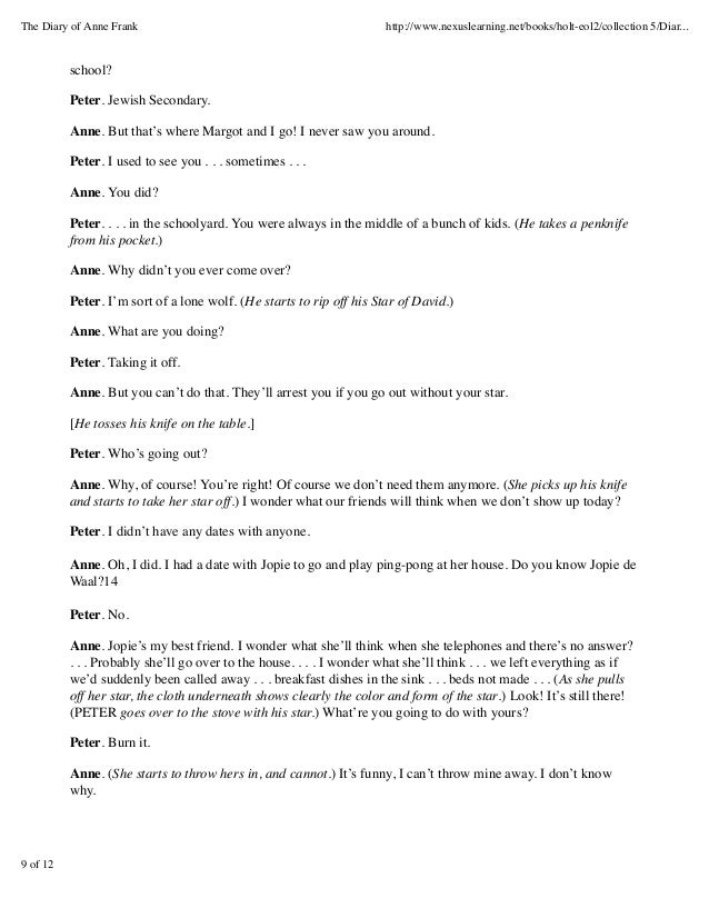 The diary of anne frank act 1 scene 1 3