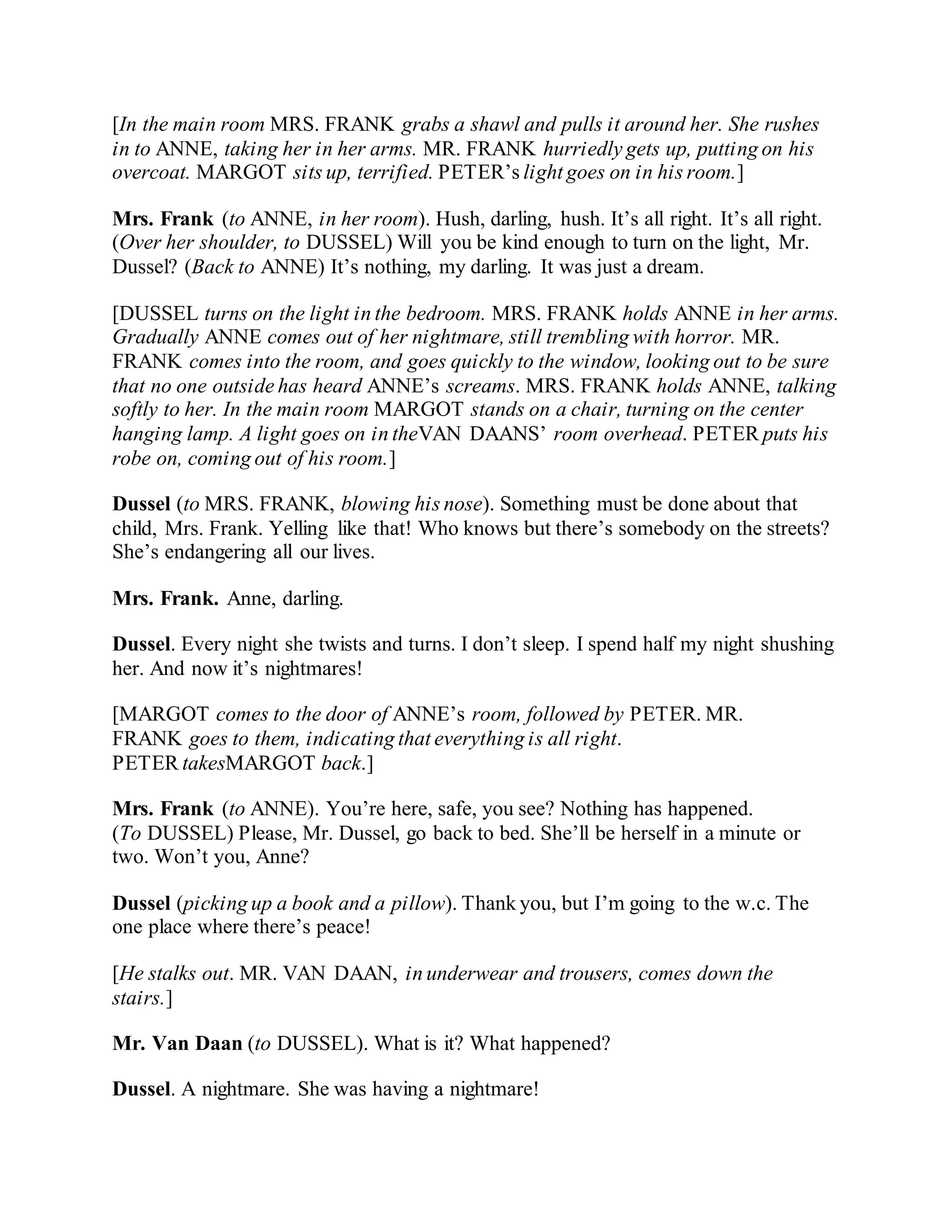 The diary of anne frank act 1 scene 4 | DOCX