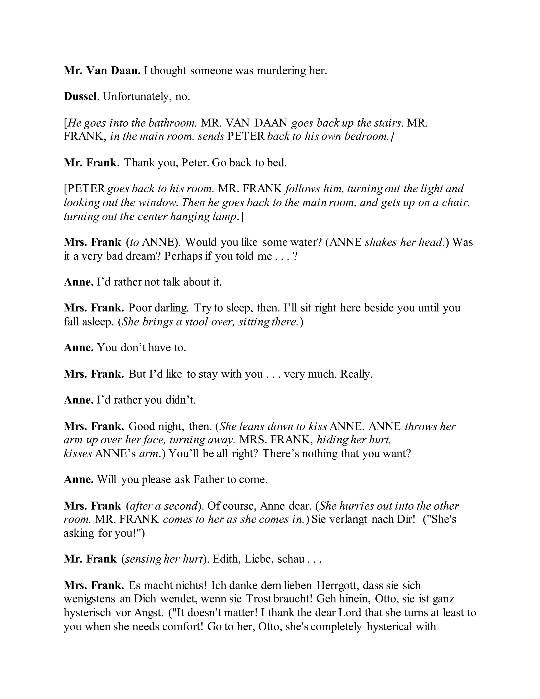 The diary of anne frank act 1 scene 4 | DOCX