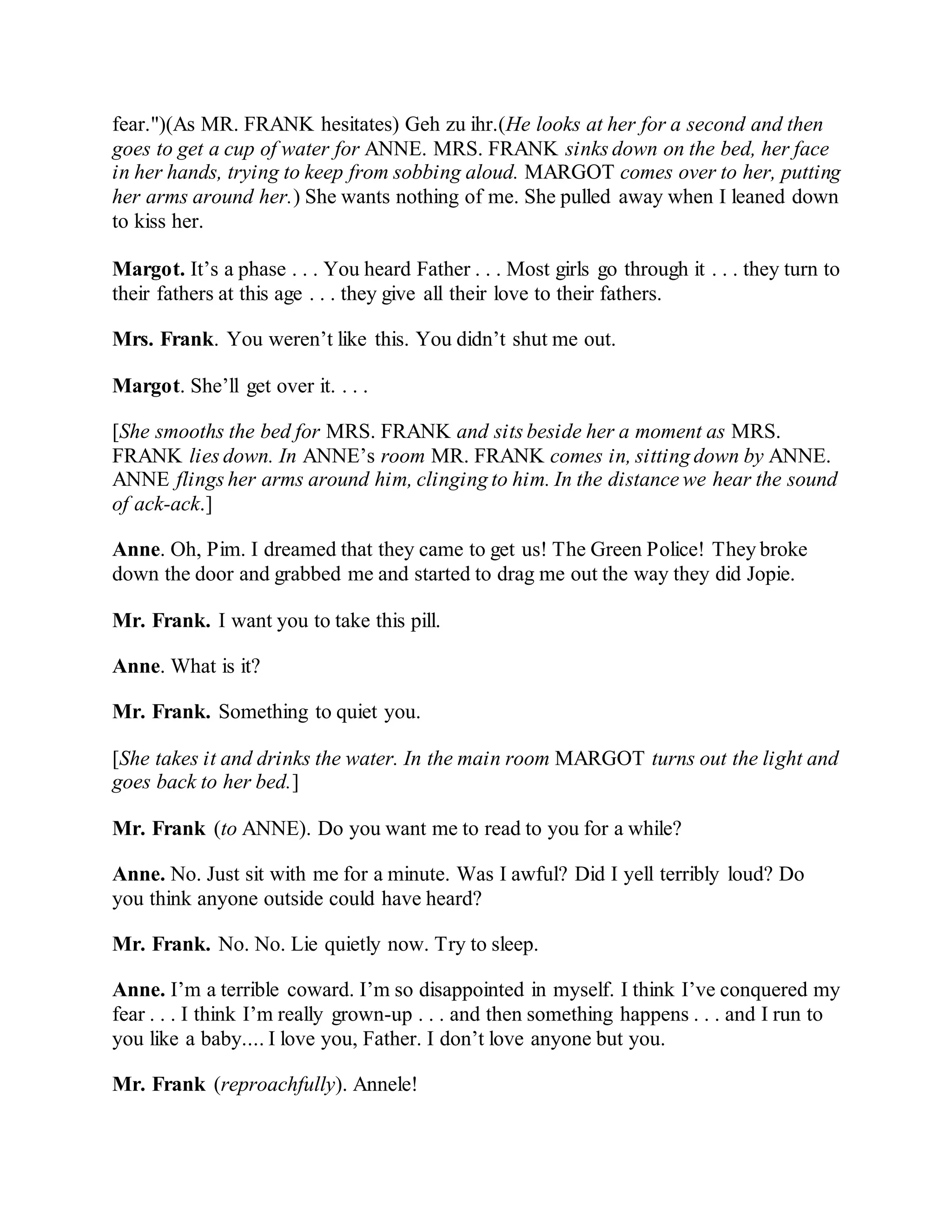 The diary of anne frank act 1 scene 4 | DOCX