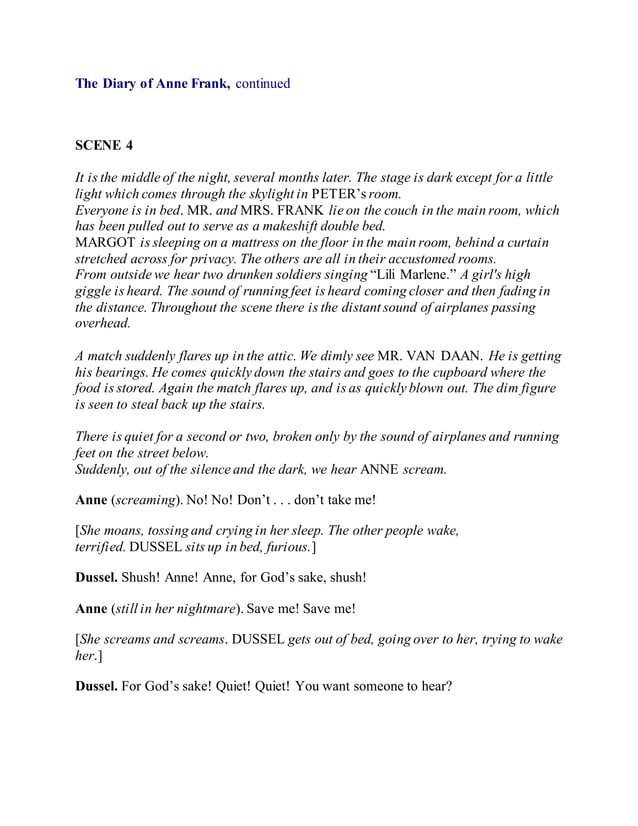 The diary of anne frank act 1 scene 4 | DOCX