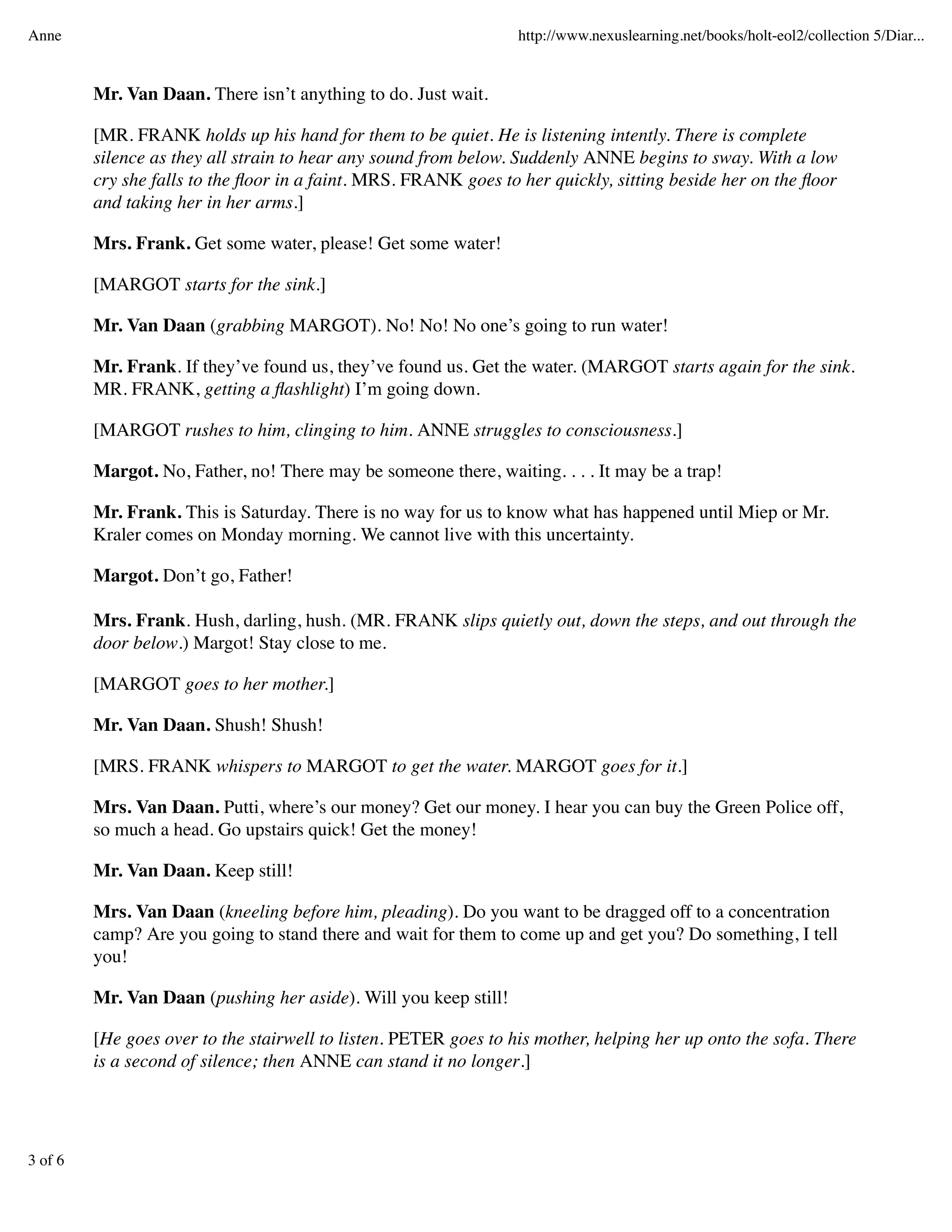 The diary of anne frank act 1 scene 4 5 | PDF