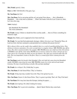 The diary of anne frank act 1 scene 4 5 | PDF