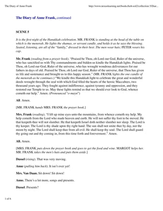 The diary of anne frank act 1 scene 4 5 | PDF