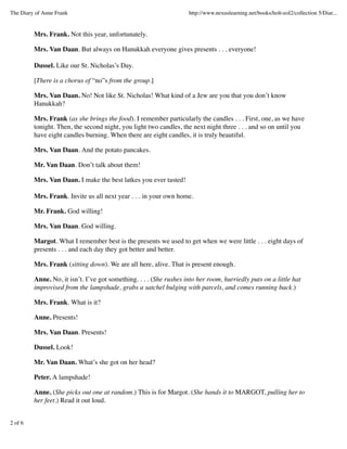 The diary of anne frank act 1 scene 4 5 | PDF