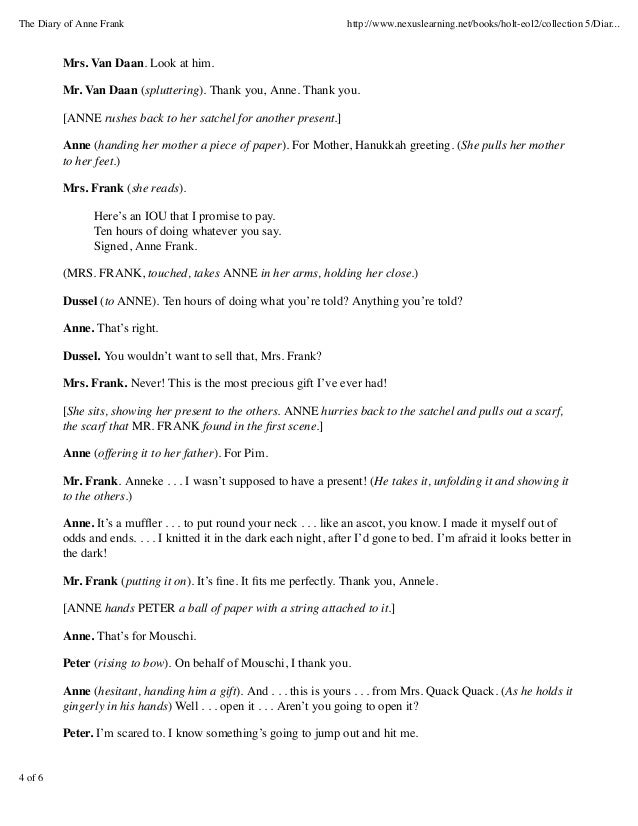 The diary of anne frank act 1 scene 4 5