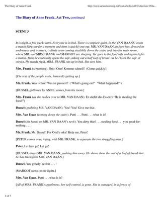 The diary of anne frank act 2 scene 1 5 | PDF