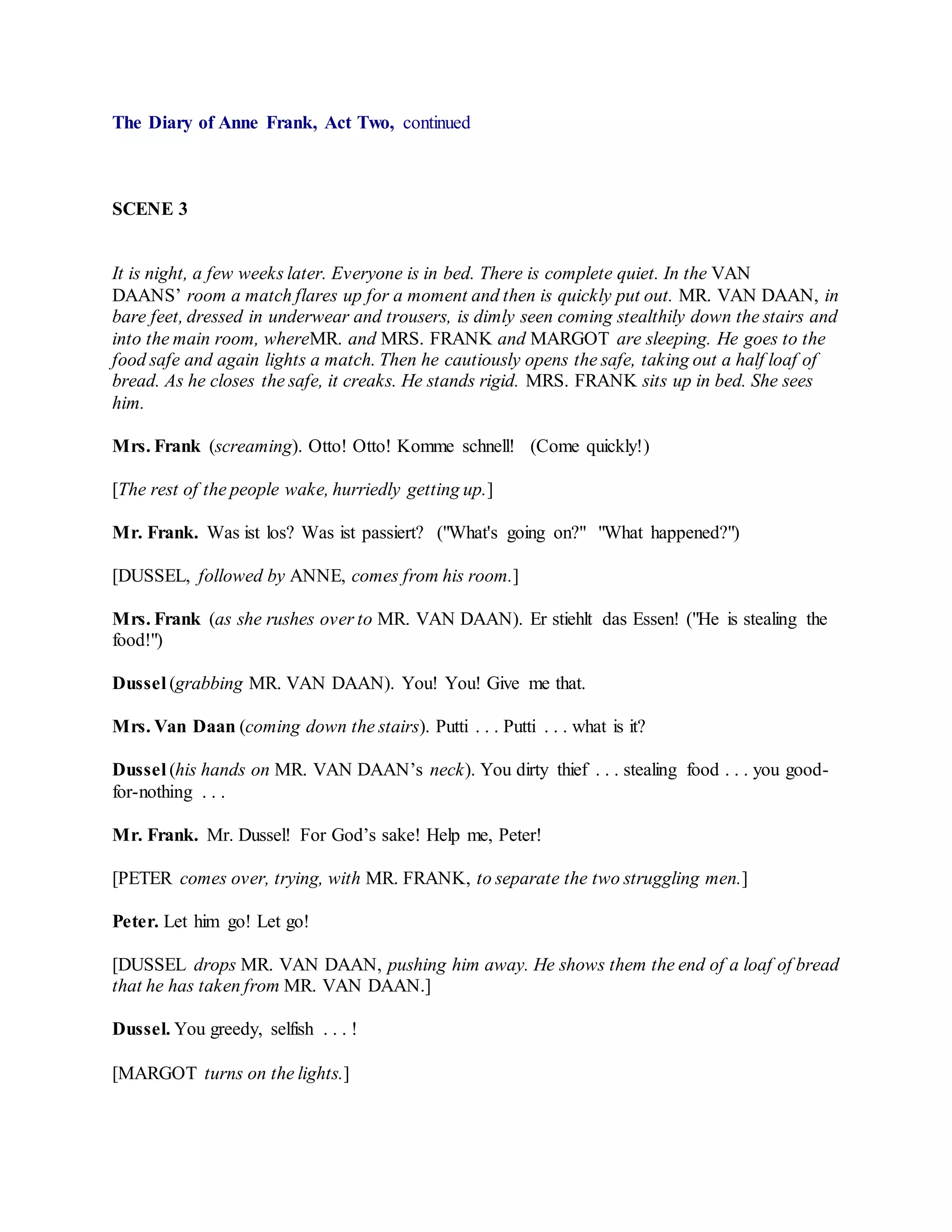 The diary of anne frank act ii scene 3 | DOCX