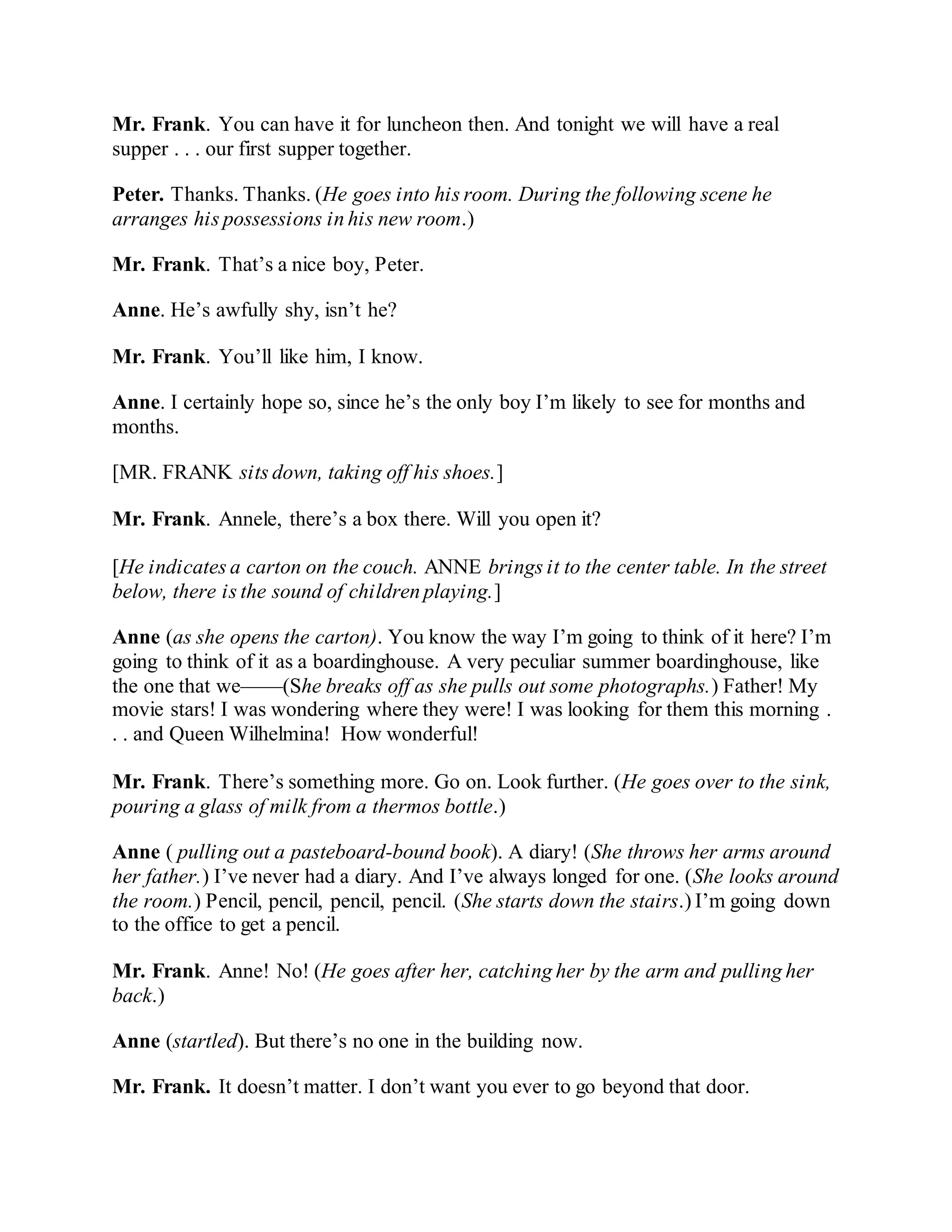 The diary of anne frank act i scenes 1 2 | DOCX