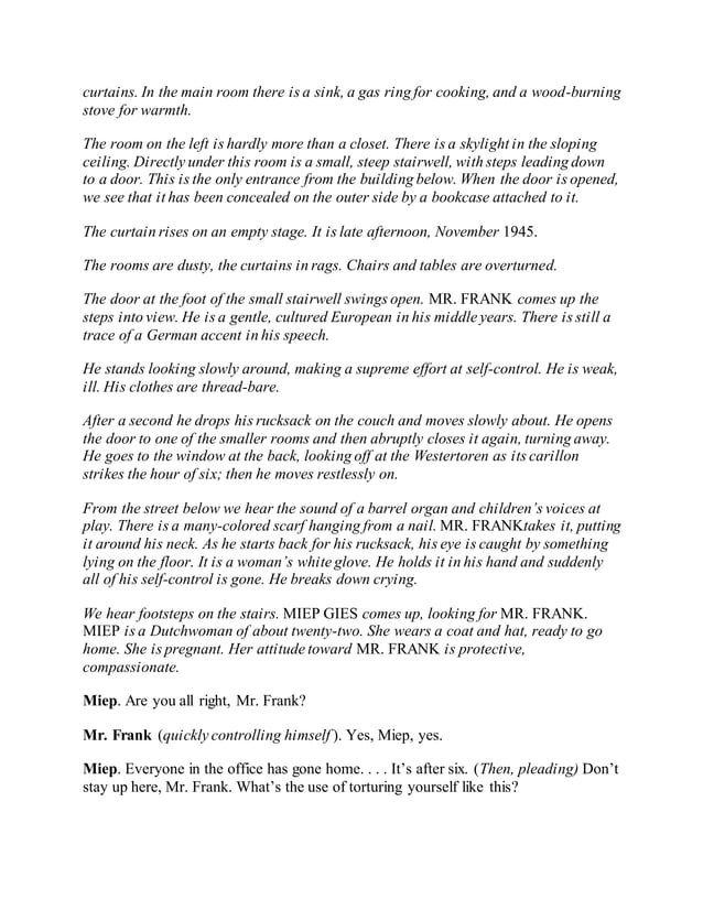 The diary of anne frank act i scenes 1 2 | DOCX | Women\'s Outerwear ...