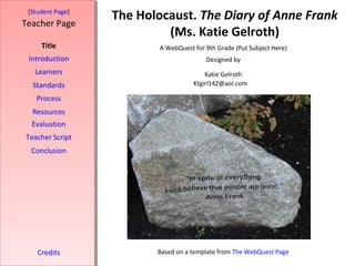 The Diary Of Anne Frank Webquest | PPT