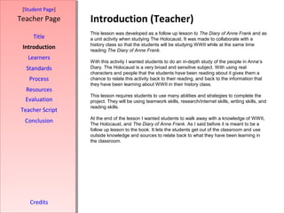 The Diary Of Anne Frank Webquest | PPT