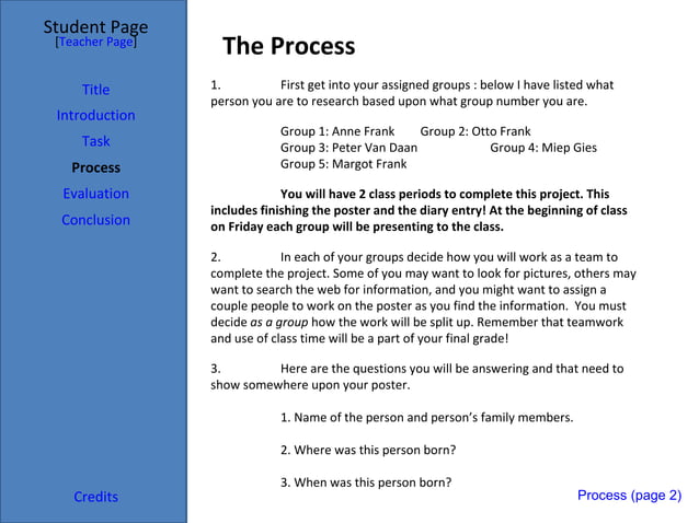 The Diary Of Anne Frank Webquest | PPT