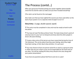 The Diary Of Anne Frank Webquest | PPT