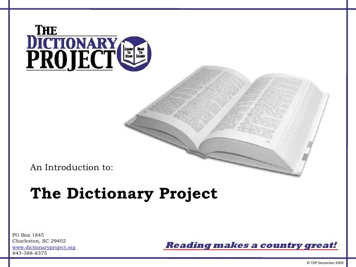 The Dictionary Project - Introduction