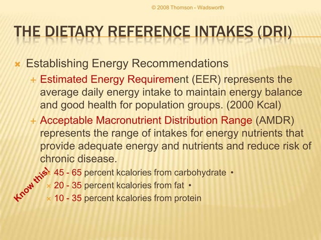 The Dietary Reference Intakes (Dri) | PPTX | Nutrition | Healthy Living