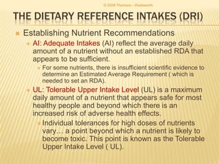 The Dietary Reference Intakes (Dri) | PPTX