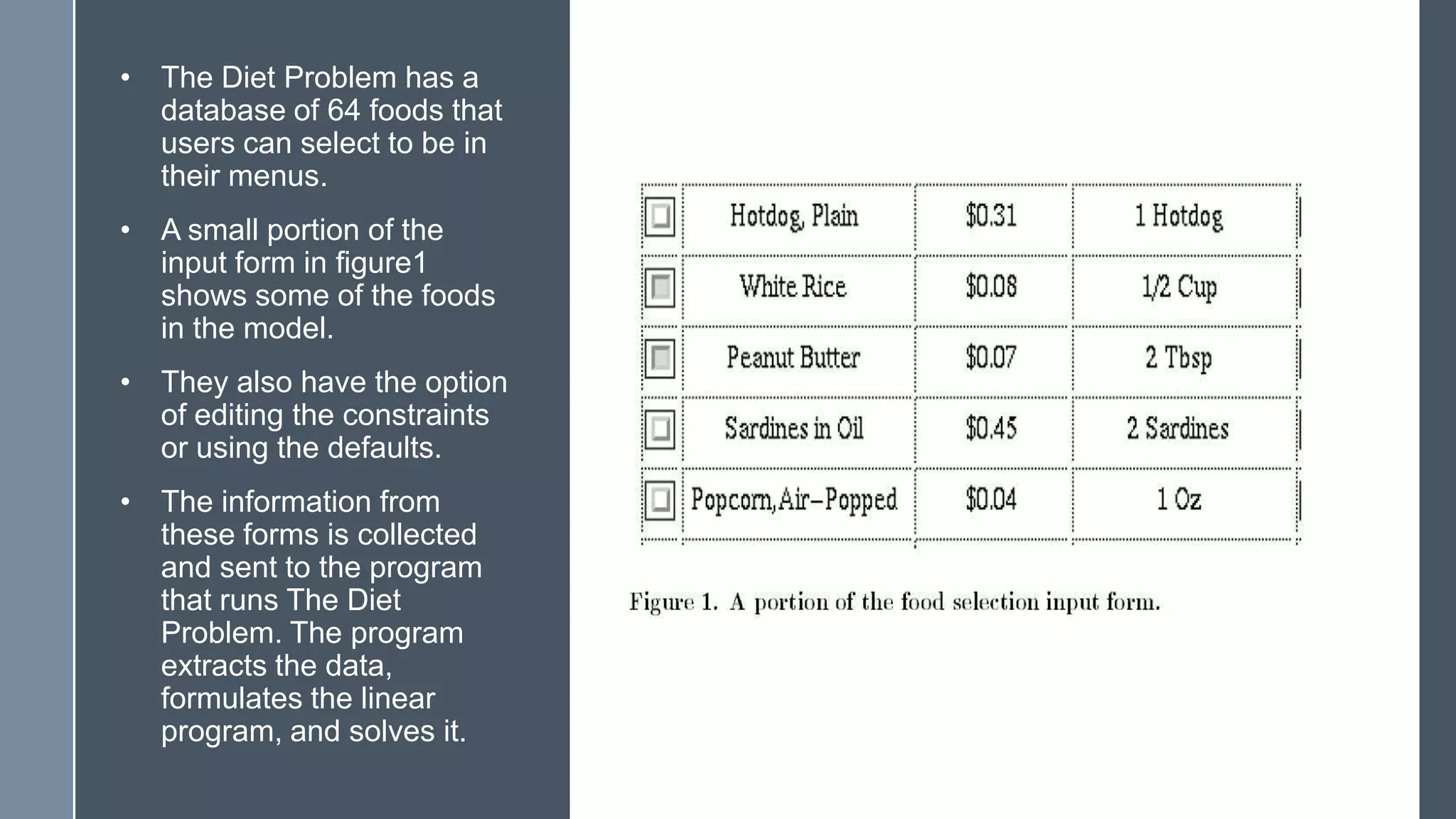 The diet problem | PPTX