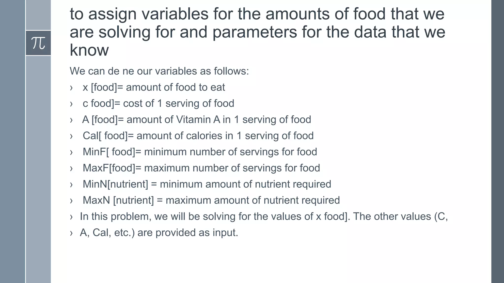 The diet problem | PPTX