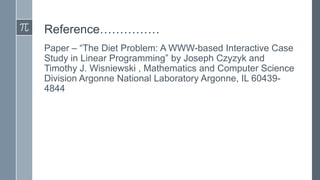 The diet problem | PPTX