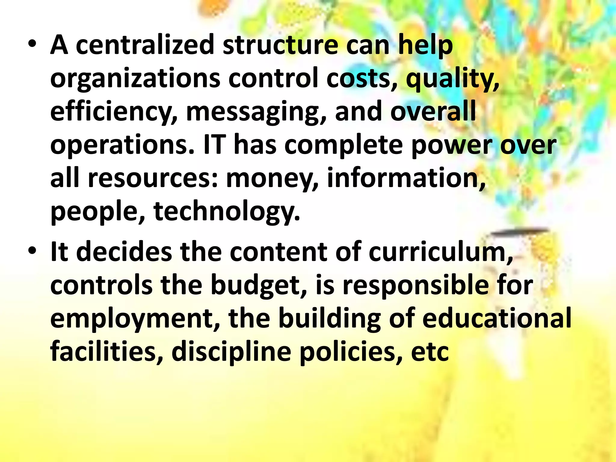 The difference between centralized and decentralized education | PPTX
