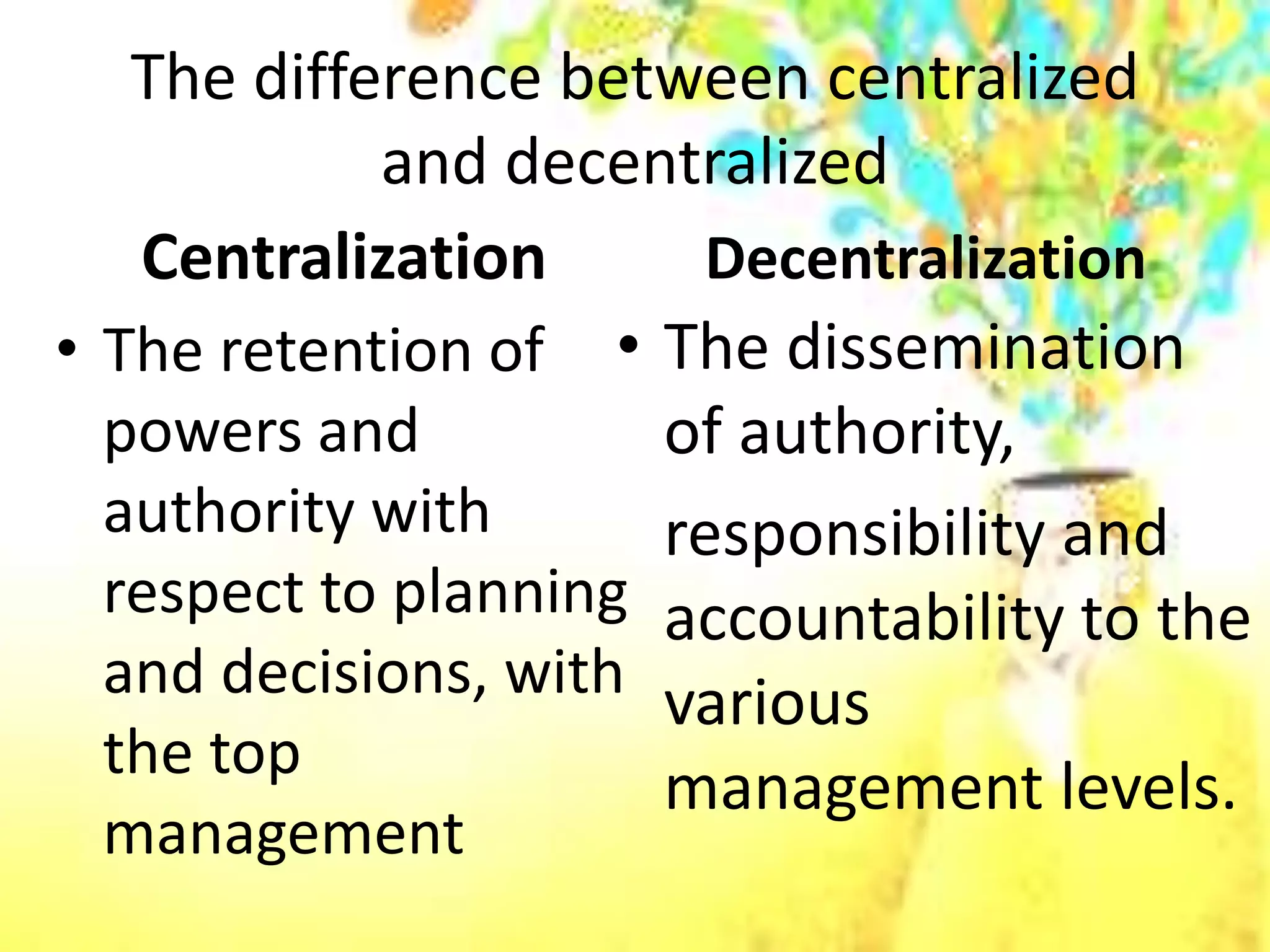 The difference between centralized and decentralized education | PPTX