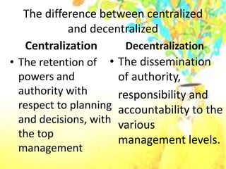 The difference between centralized and decentralized education | PPTX