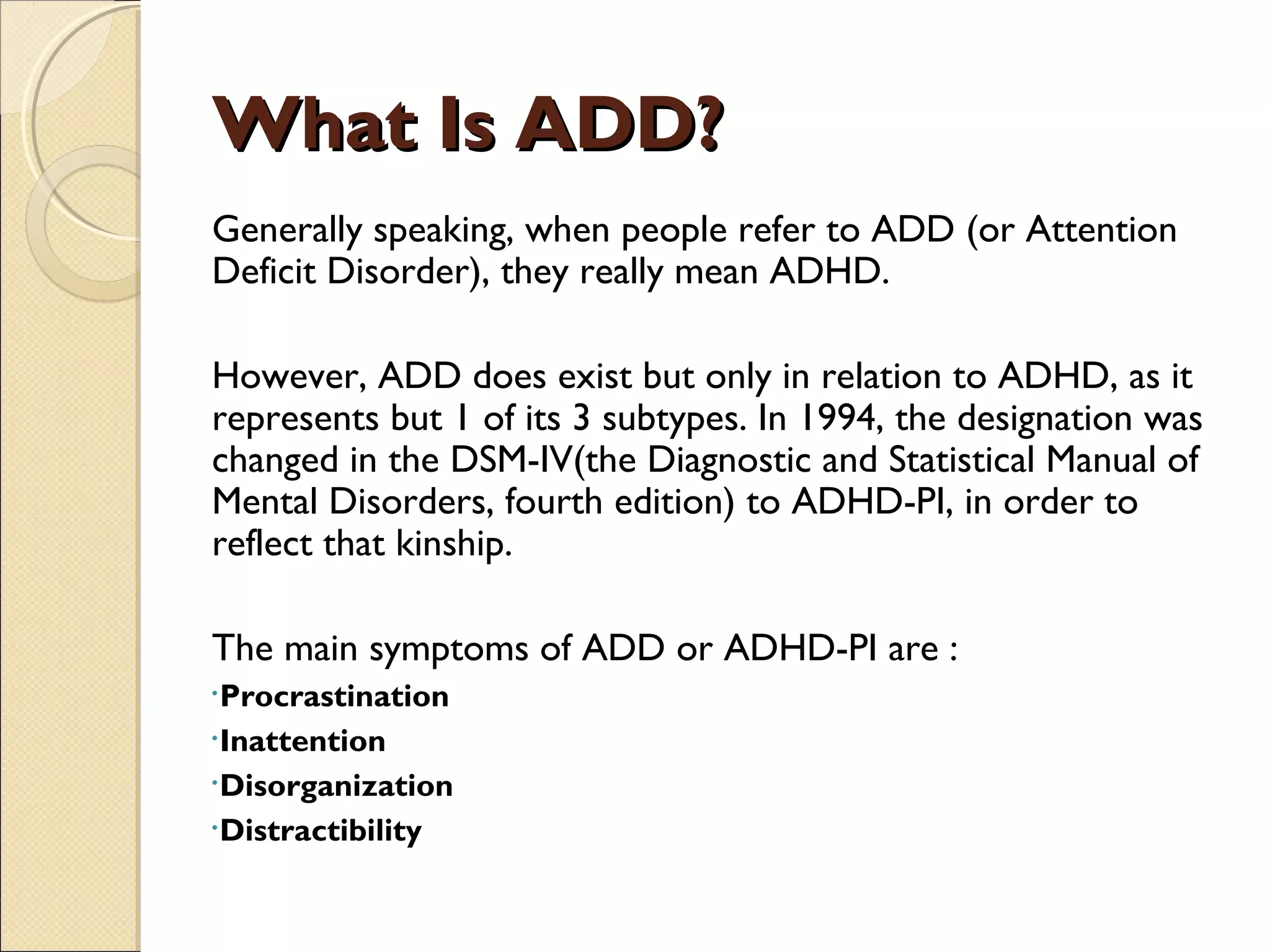The Difference Between ADD & ADHD | PPT