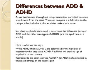 The Difference Between ADD & ADHD | PPT