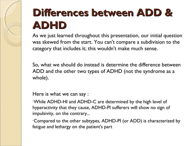 The Difference Between ADD & ADHD | PPT