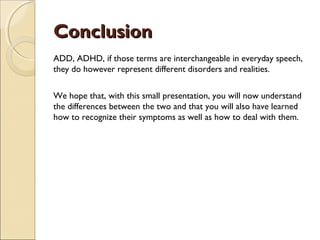 The Difference Between ADD & ADHD | PPT