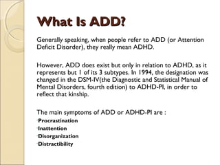 The Difference Between ADD & ADHD | PPT